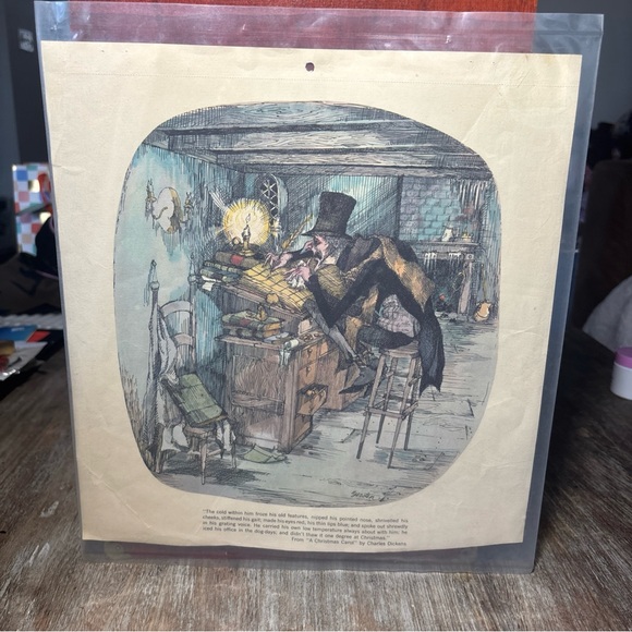 No Label | Art | Vintage Dickens Of A Cold Night Print Charles Dickens ...